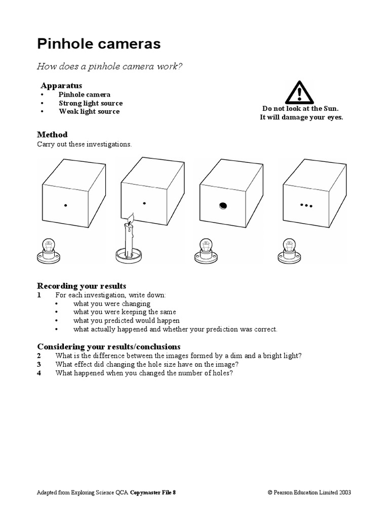 Pinhole Cameras | PDF | Home & Garden | Self-Improvement