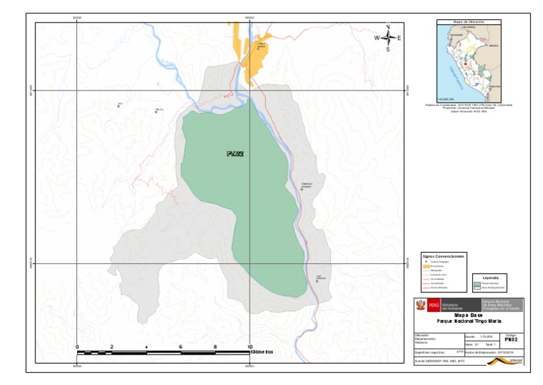 Plano region Tingo Maria | Mapa | Datos geográficos e información
