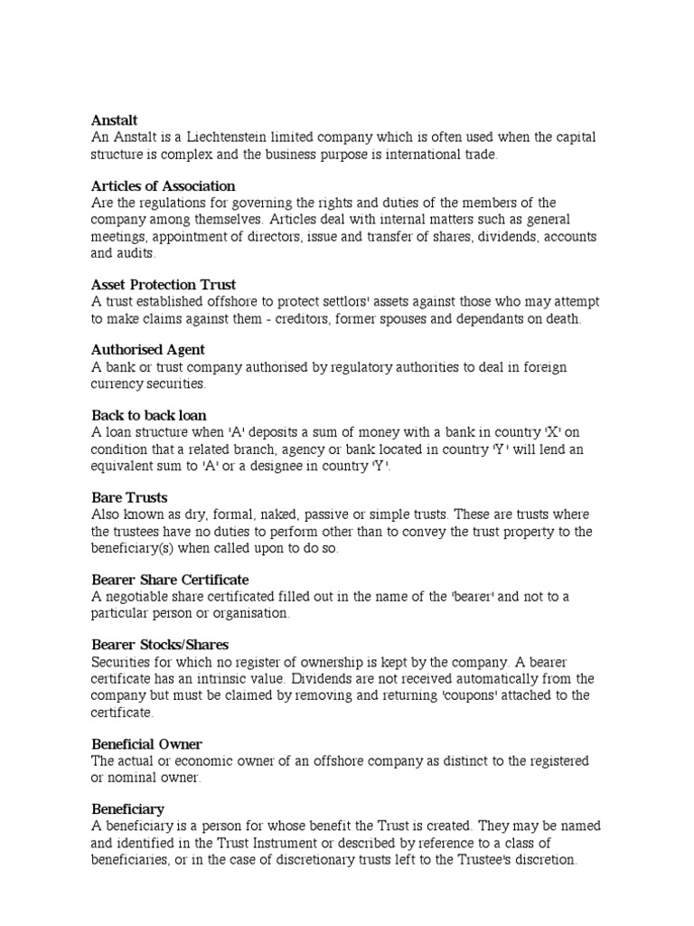 International Business Terminology | PDF | Trust Law | Partnership