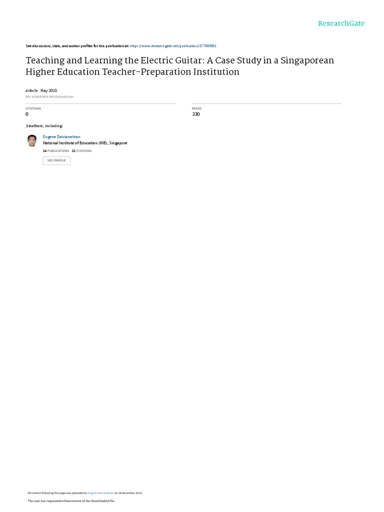 Teaching and Learning The Electric Guitar A Case S PDF | PDF | Music ...