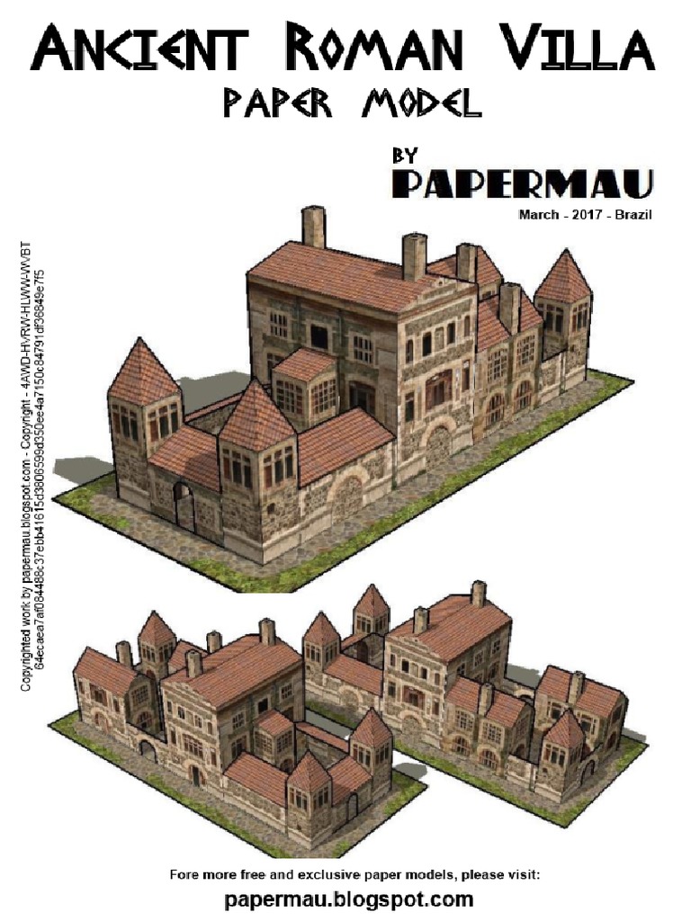 Ancient Roman Villa Paper Model - by Papermau - 2017 - A4 Version PDF | PDF