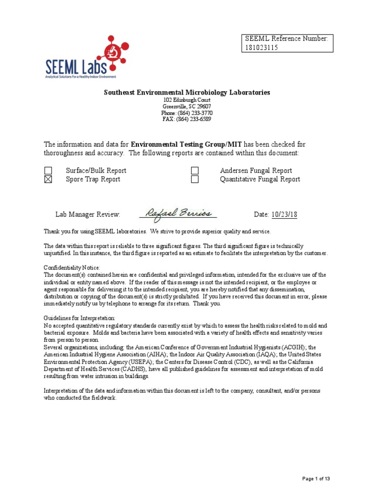 Mold Inspection Report - 2 of 3 (2530 E. Sylvia ST., Phoenix, AZ 85032 ...