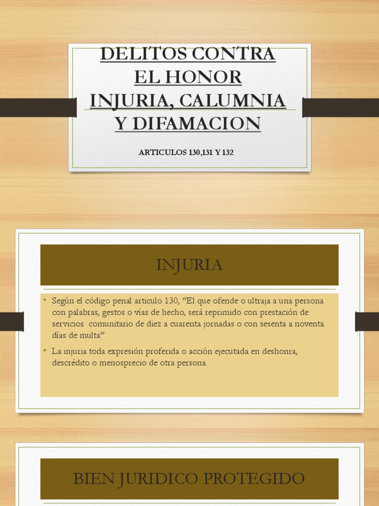 Delitos Contra El Honor | PDF | Derecho penal | Moralidad