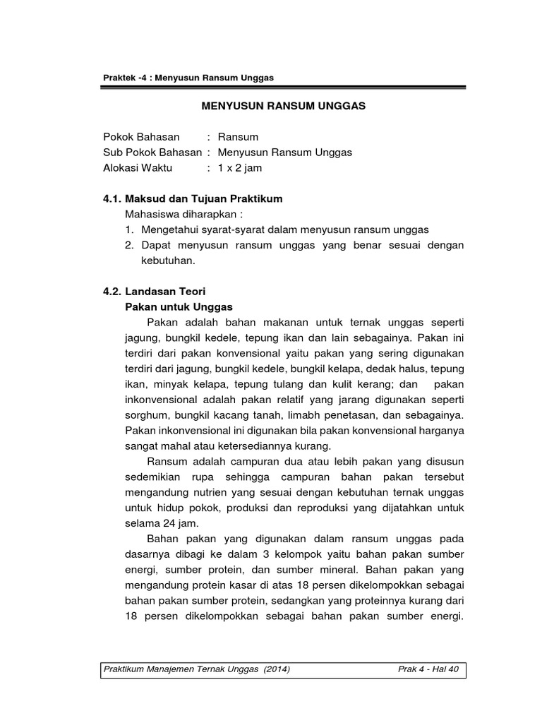 Menyusun Ransum | PDF