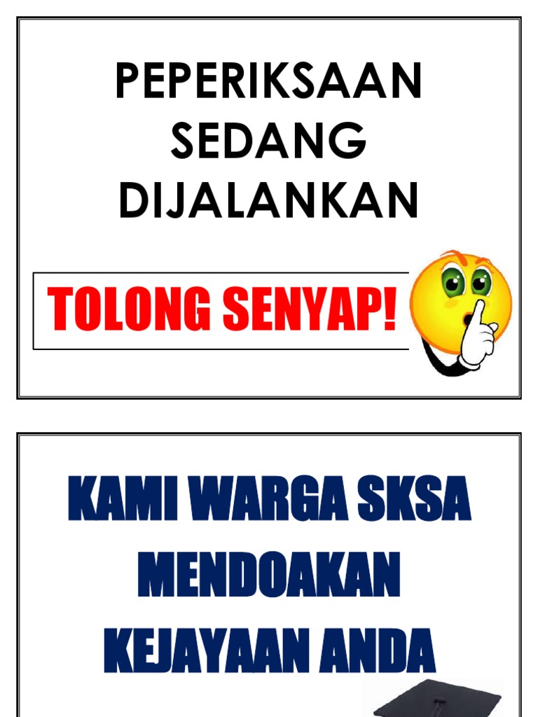 Papan Tanda Peperiksaan | PDF