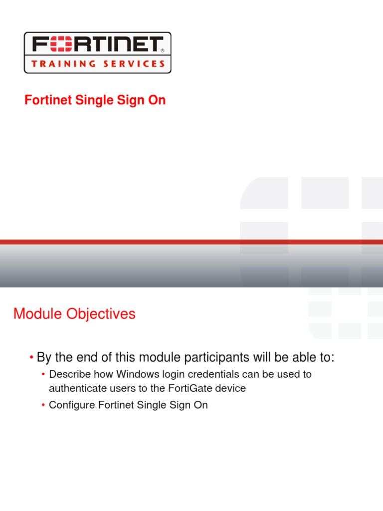 Fortinet Single SignOn | PDF | Active Directory | Login