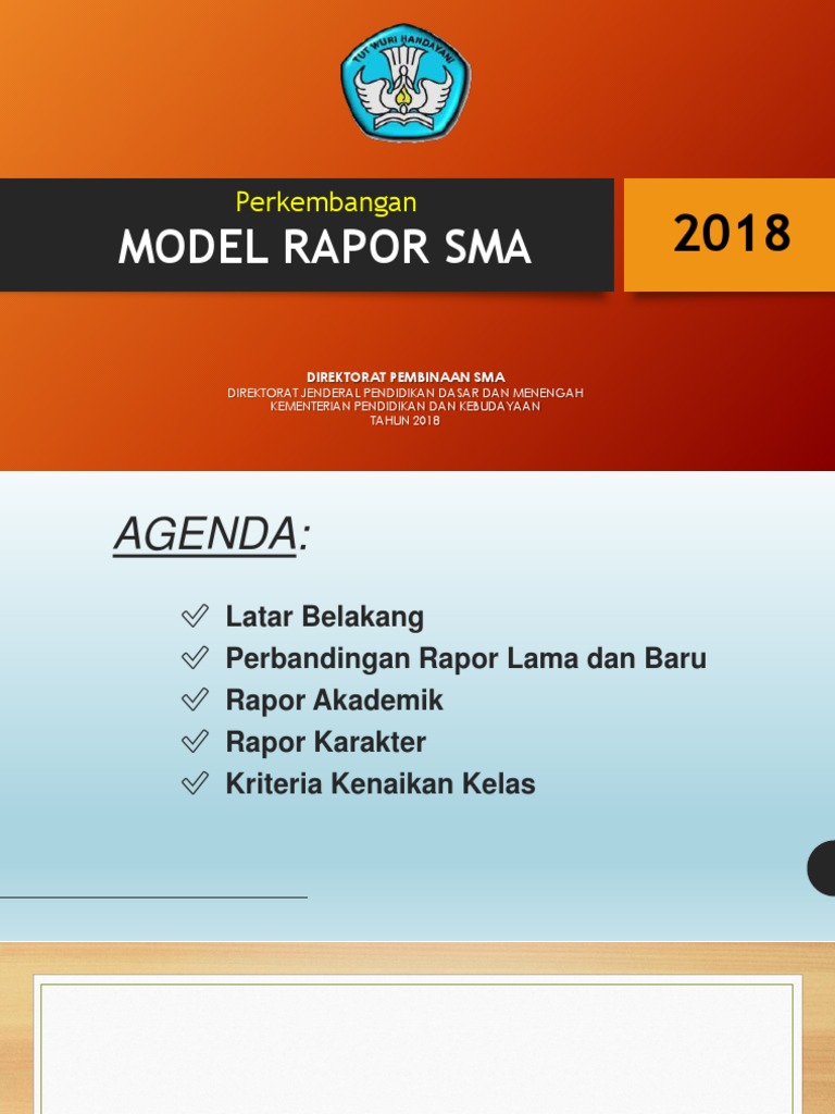 Perkembangan Model Rapor Sma 2018 | PDF