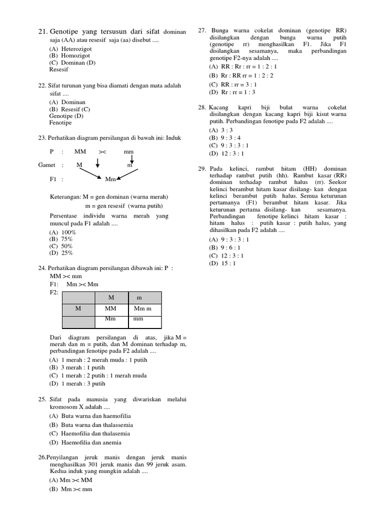Soal Pewarisan Sifat | PDF
