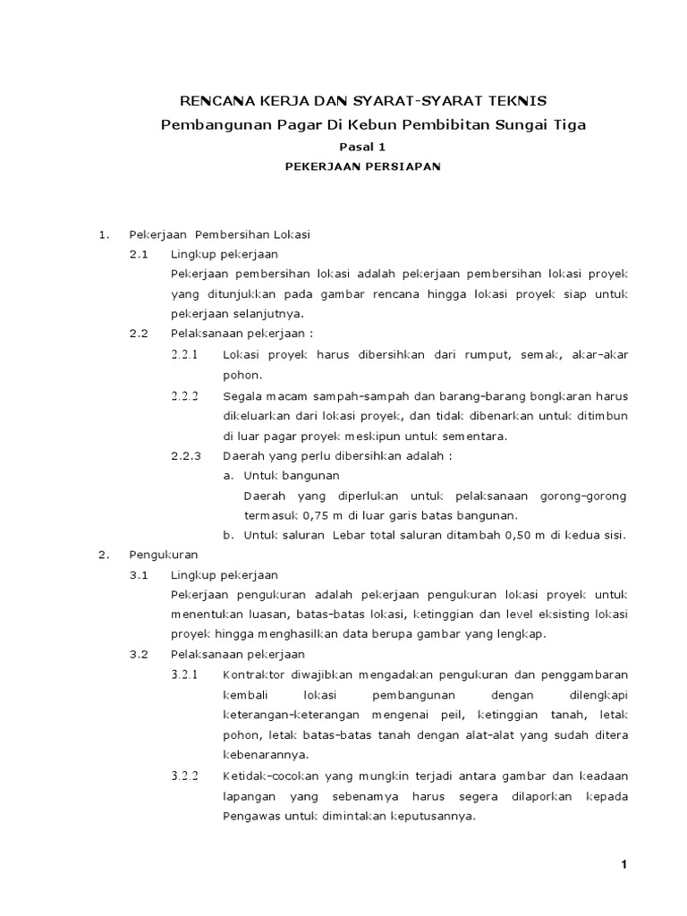 Rks Pagar Keliling | PDF