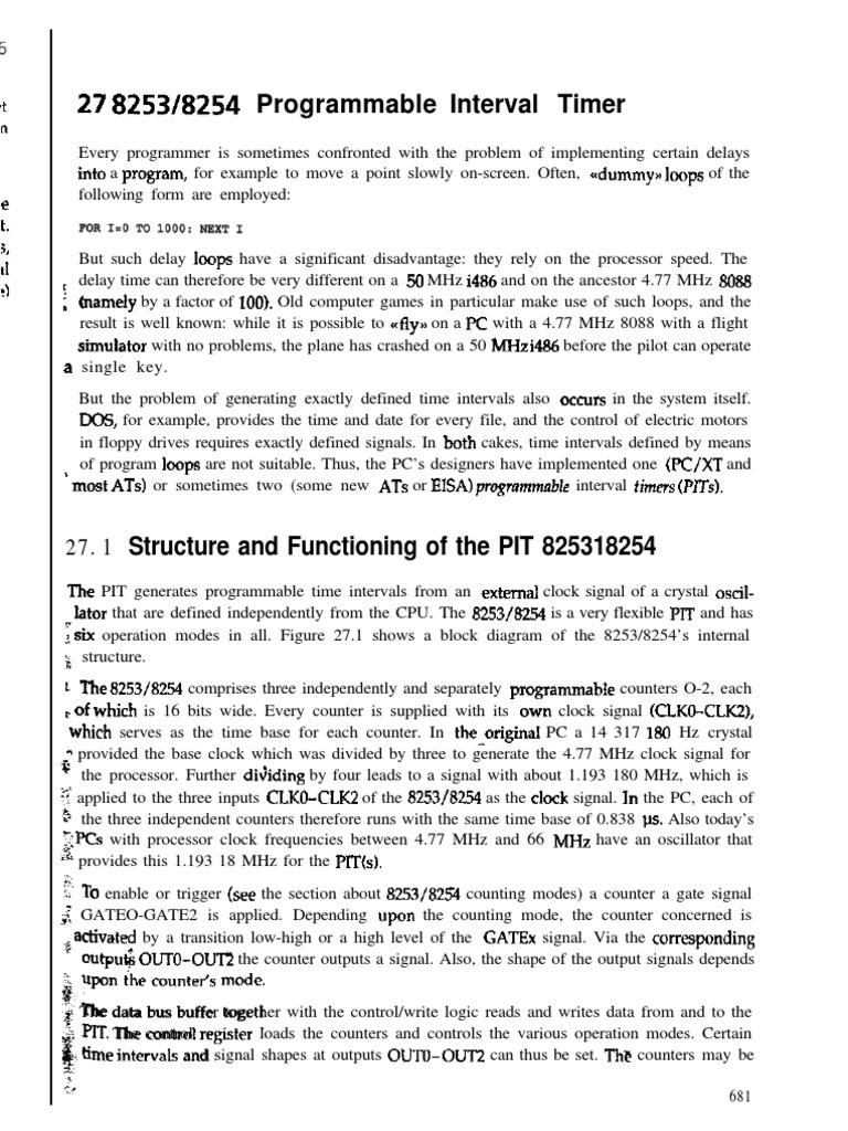The Programmable Timer 8253-8254 | PDF | Computer Data | Computer Engineering