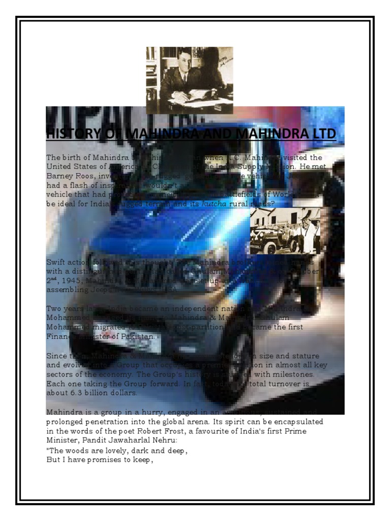 History of Mahindra and Mahindra LTD | PDF