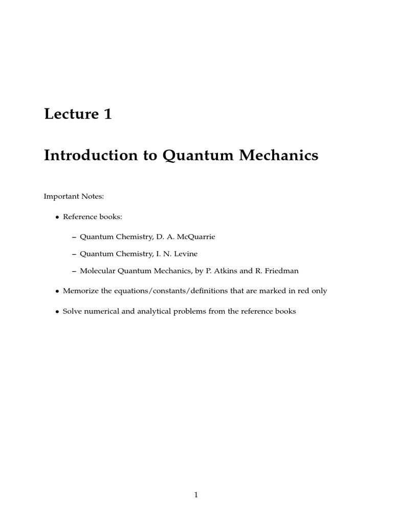Introduction To Quantum Mechanics | PDF | Quantum Mechanics | Photon