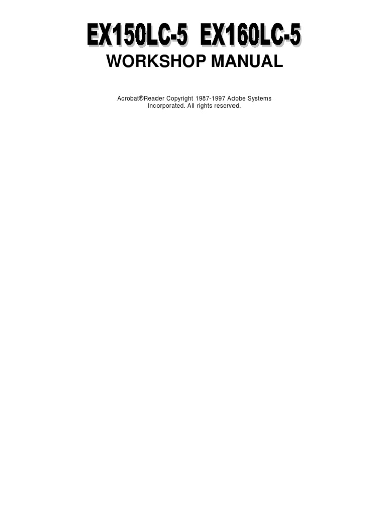 Hitachi EX160LC-5 Excavator Service Repair Manual PDF | PDF ...