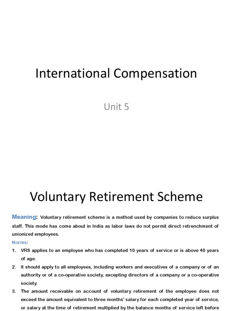 International Compensation: Unit 5 | PDF | Employment | Retirement