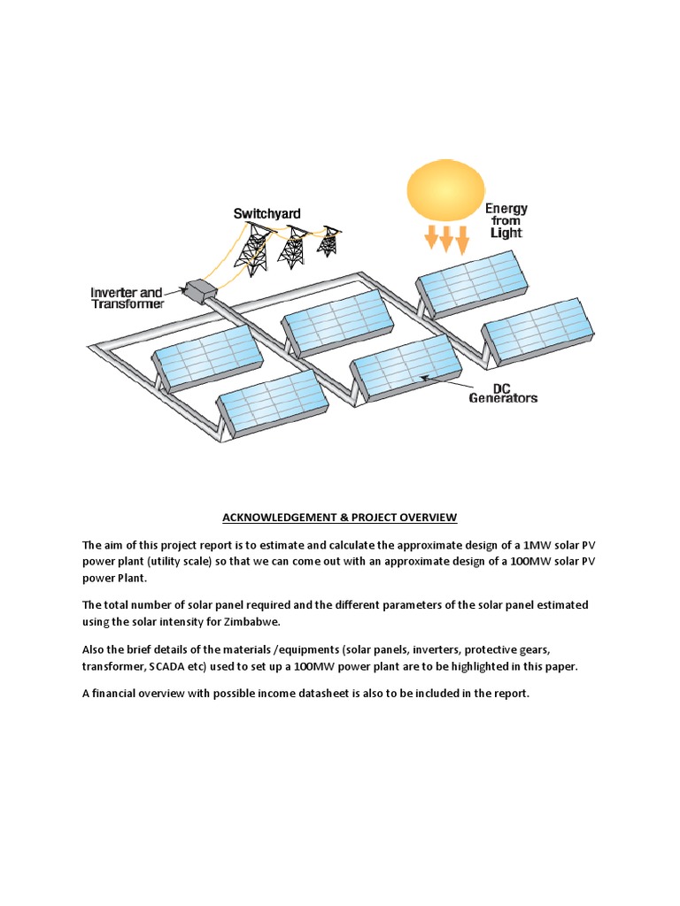 An Approximate DESIGN of A 100MW Solar P PDF | PDF | Photovoltaic ...