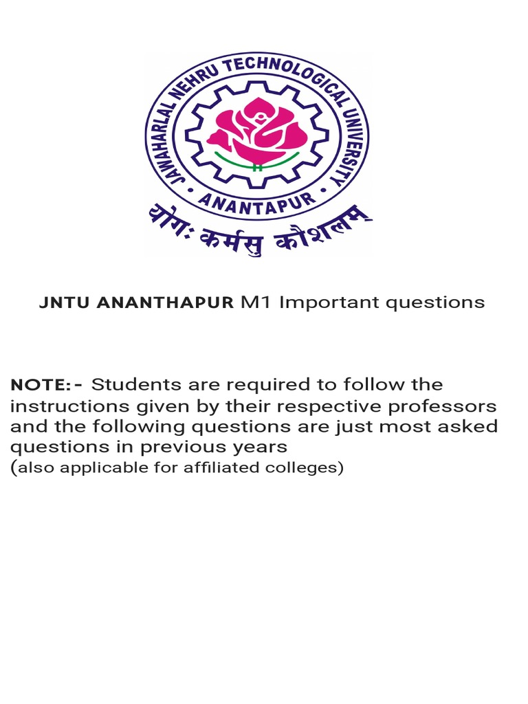 M1 Important Questions | PDF