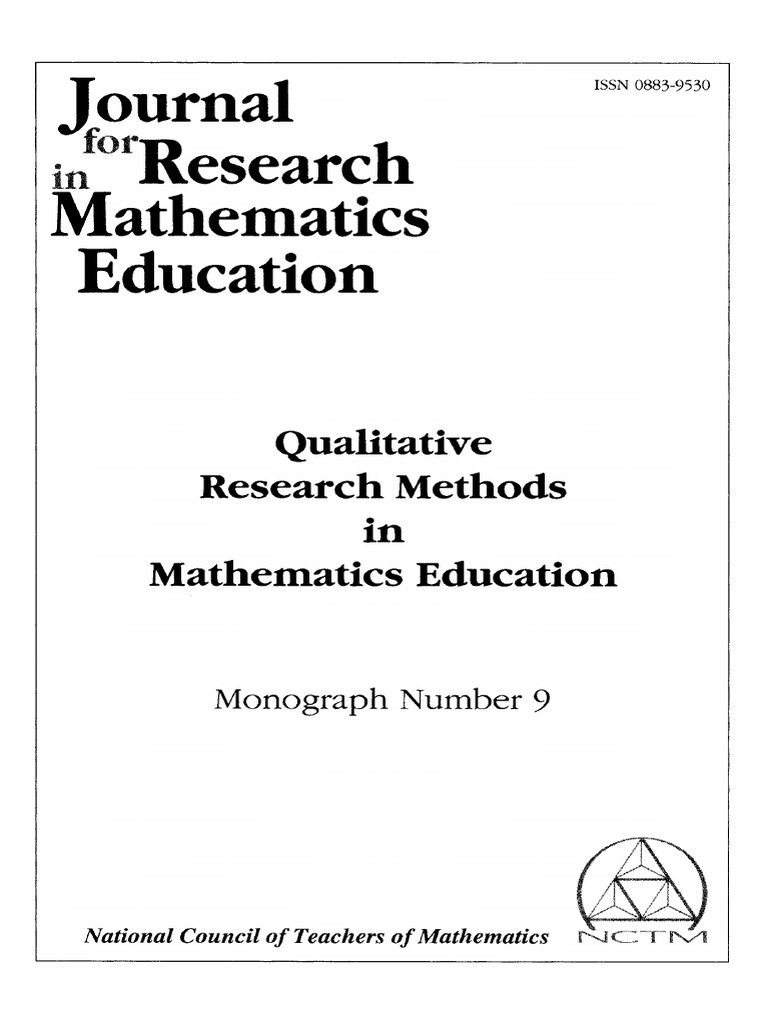 Anne R. Teppo. Qualitative Research Methods in Mathematics Education ...