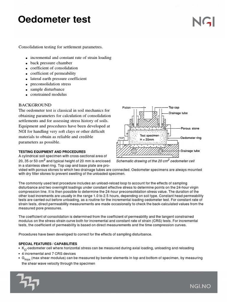 Lab-Test Oedometer Test PDF | PDF | Soil Mechanics | Applied And ...