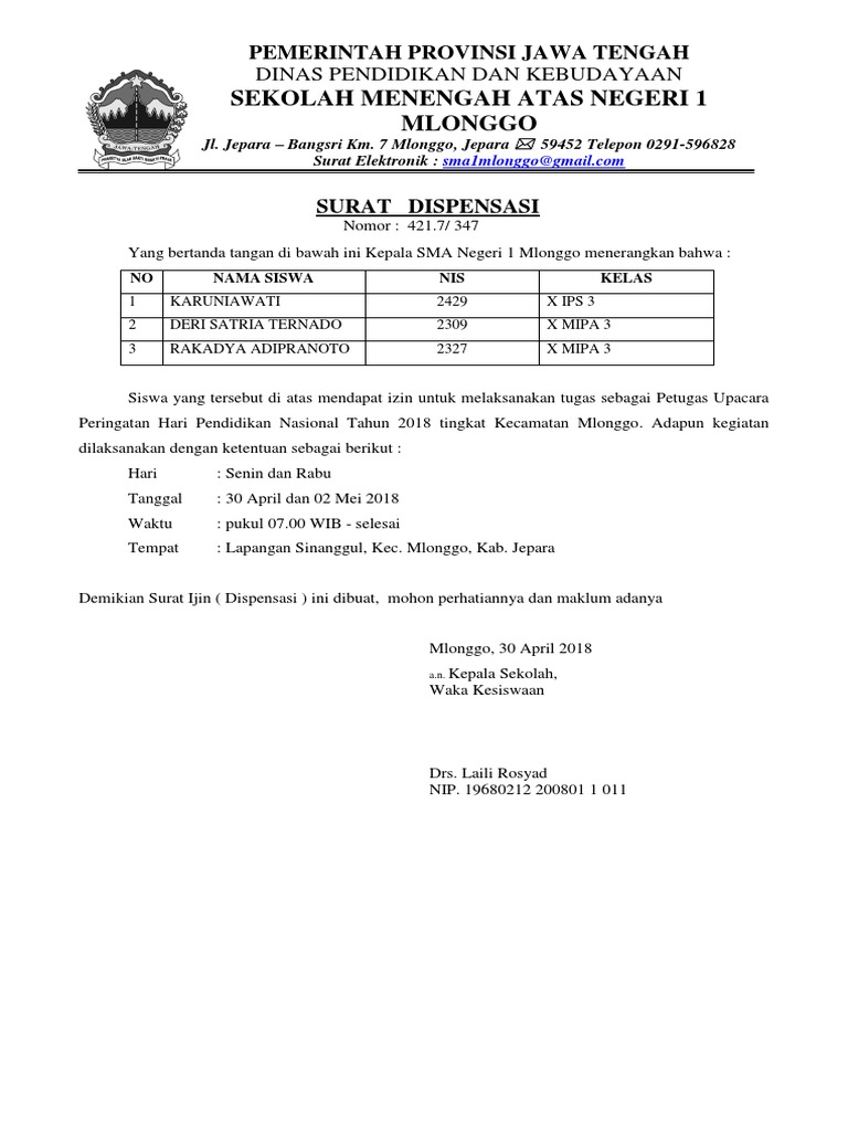 Contoh-Contoh Surat Tugas | PDF