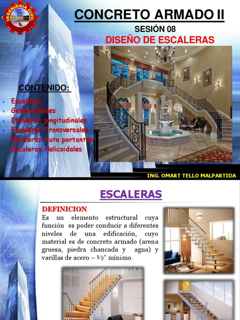 c8. Escaleras | PDF | Ingeniería estructural | Hormigón