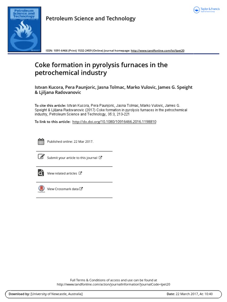 Coke Formation | PDF | Cracking (Chemistry) | Pyrolysis