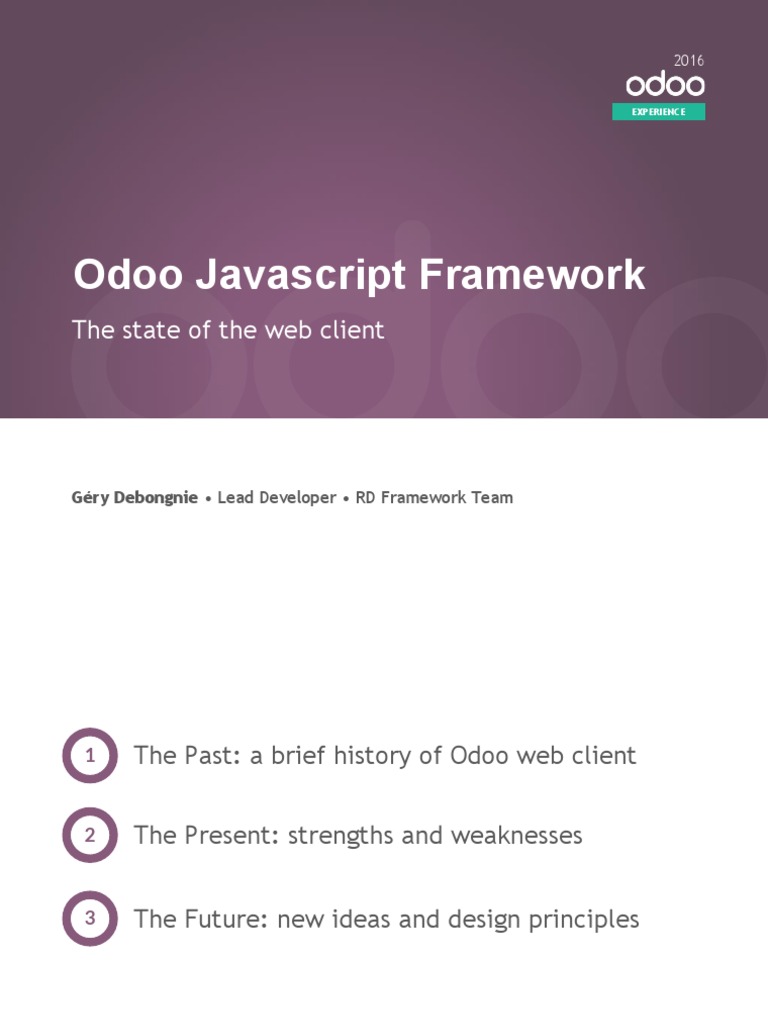 State of The Odoo JS Framework | PDF | Application Programming ...