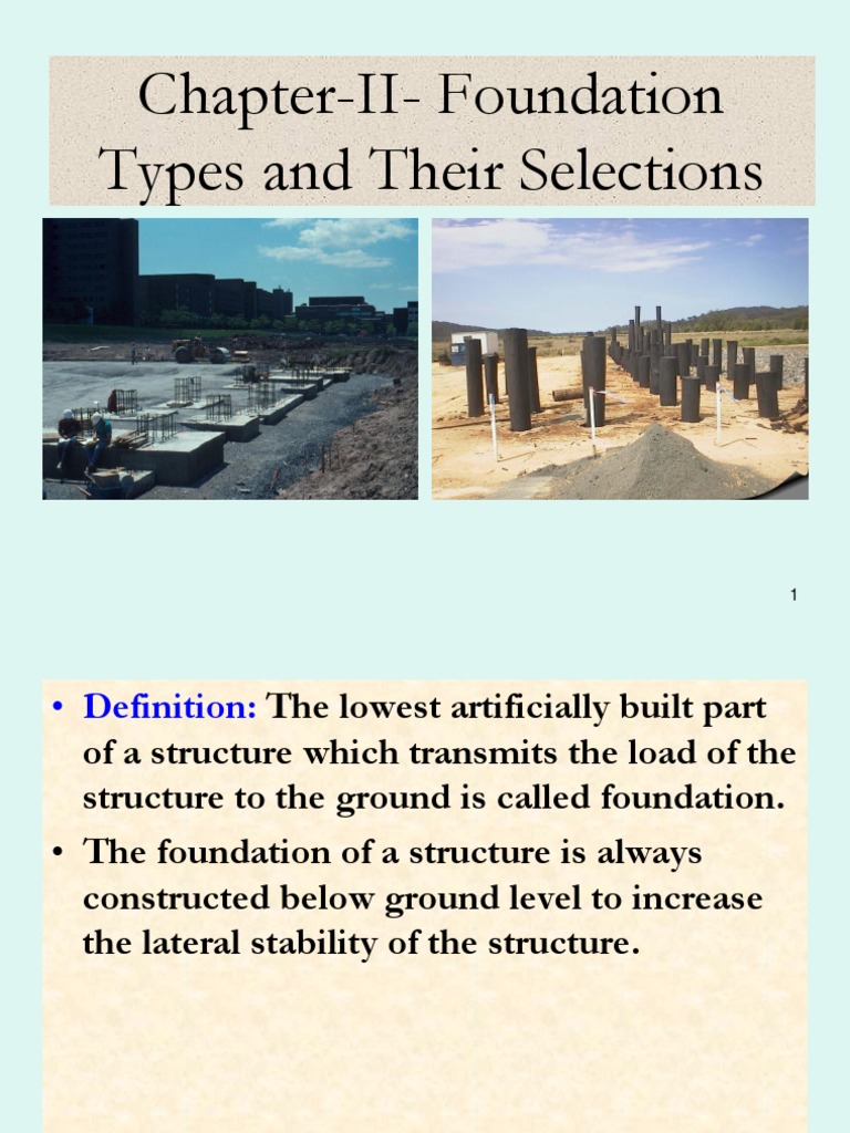 Chapter-Ii Types of Foundations | PDF | Deep Foundation | Foundation ...