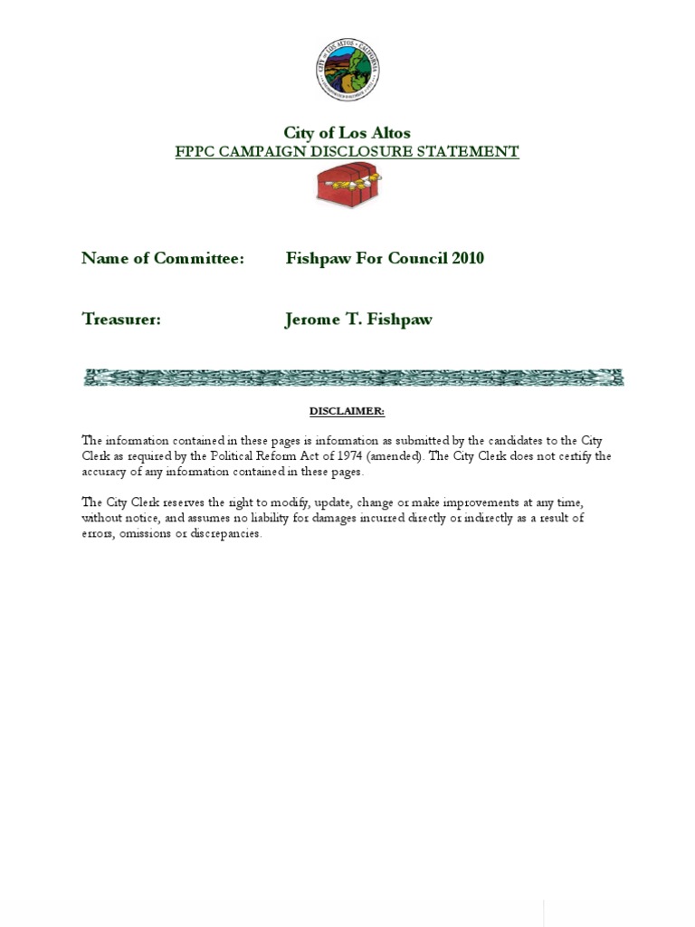 Campaign Statements - Fishpaw | PDF | Government | Business