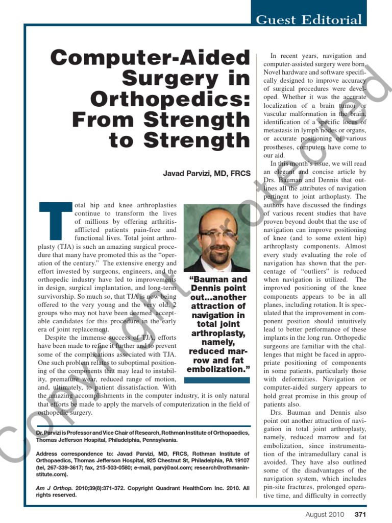 Protected: Computer-Aided Surgery in Orthopedics: From Strength To ...