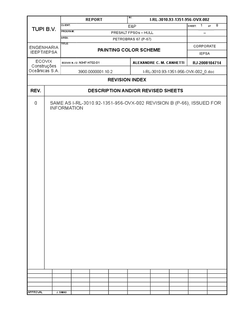 Tupi B.V.: Painting Color Scheme | PDF | Stairs | Deck (Ship)