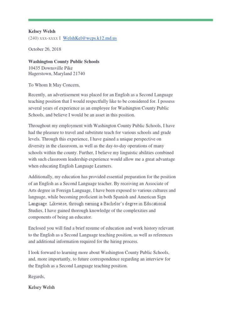 Cover Letter Final | PDF