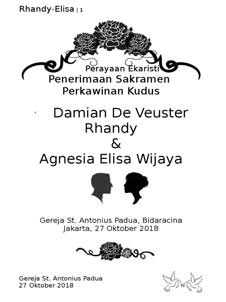 Buku Panduan Teks Perayaan Misa Pernikahan Rendy Lisa | PDF