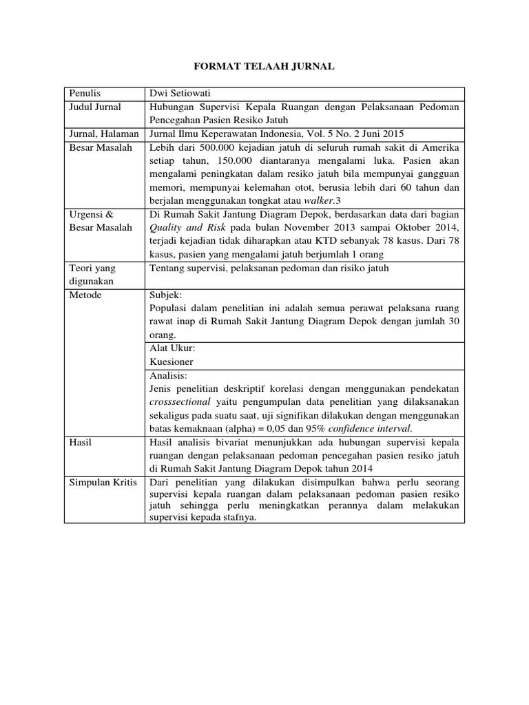 Format Telaah Jurnal | PDF