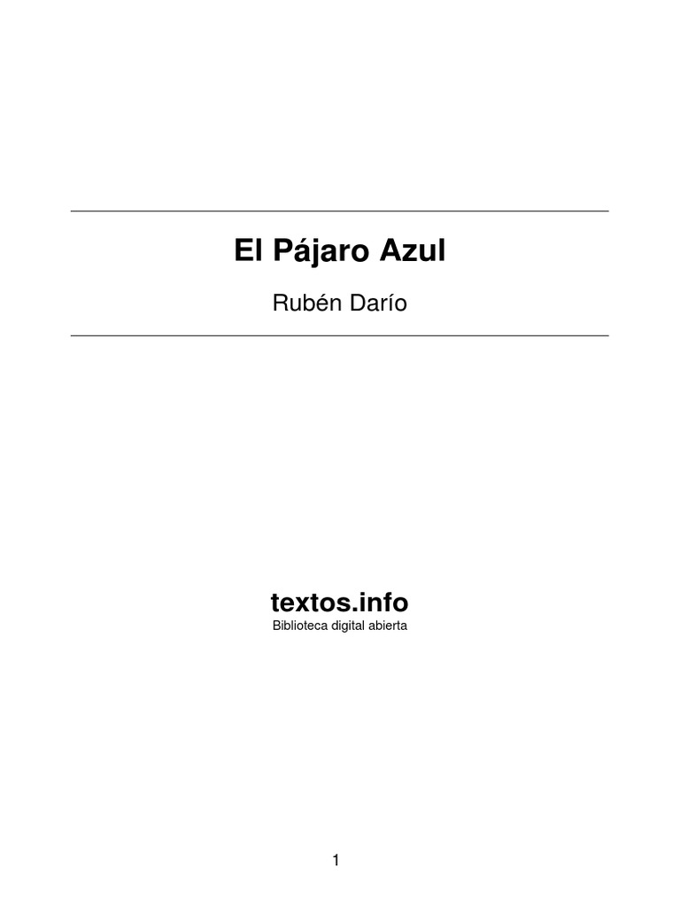 Ruben Dario - El Pajaro Azul | PDF | Movimientos literarios | Poesía