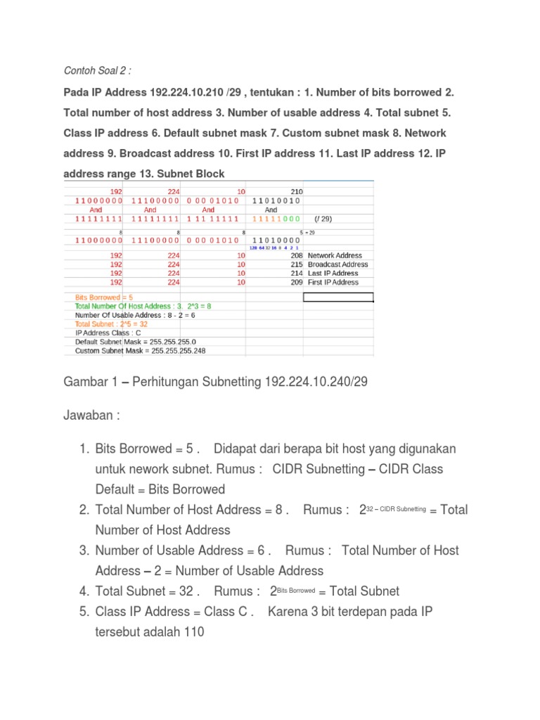 Contoh Soal Ip Address | PDF
