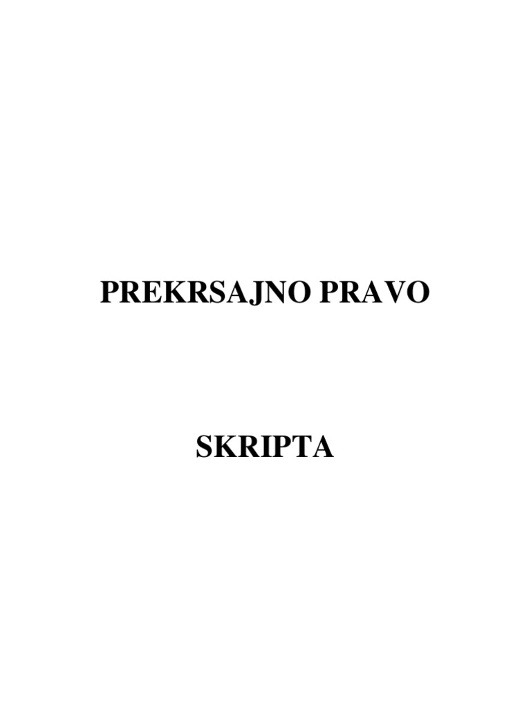 Prekršajno Pravo Skripta | PDF
