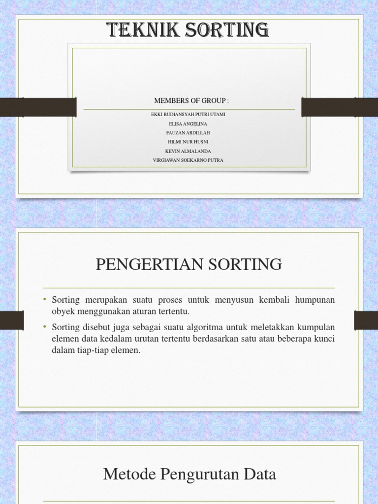 Teknik Sorting untuk Pemula | PDF