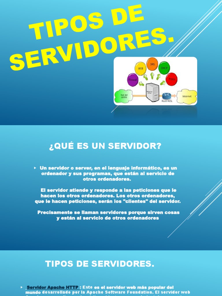 Tipos de Servidores | PDF | Servidor HTTP Apache | Servidor (Computación)