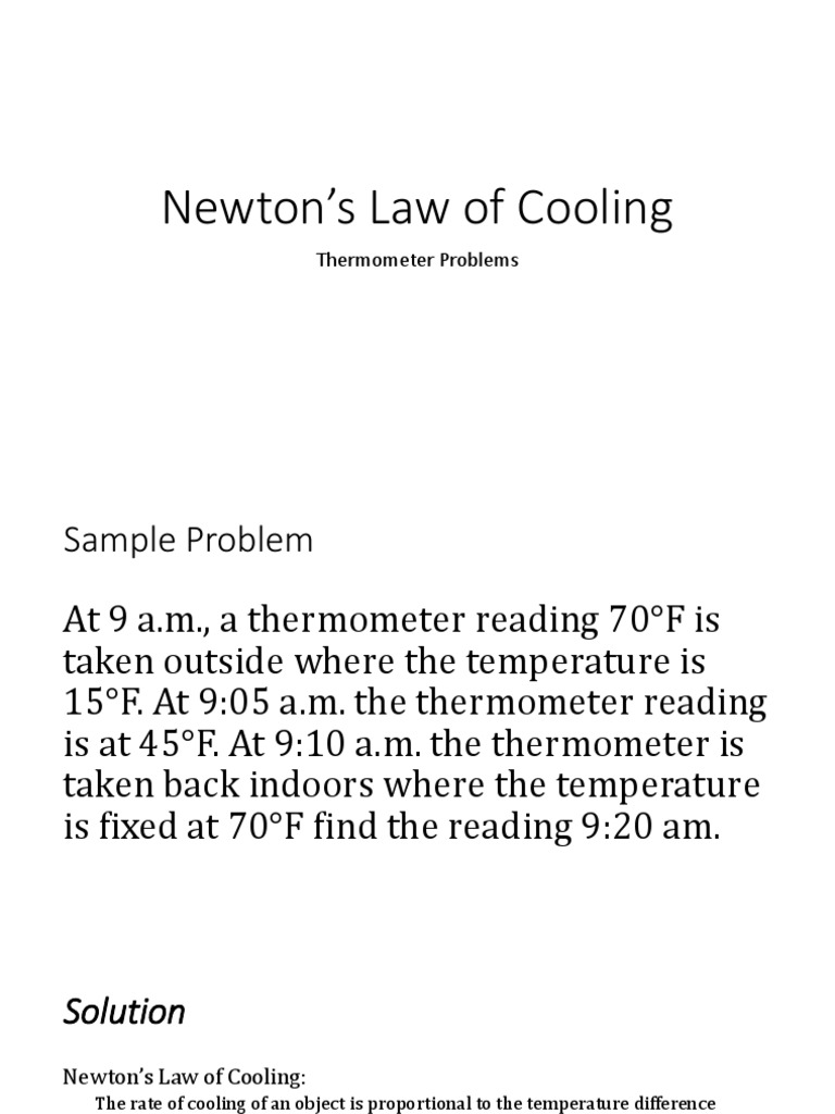 Newton's Law of Cooling Explained | PDF