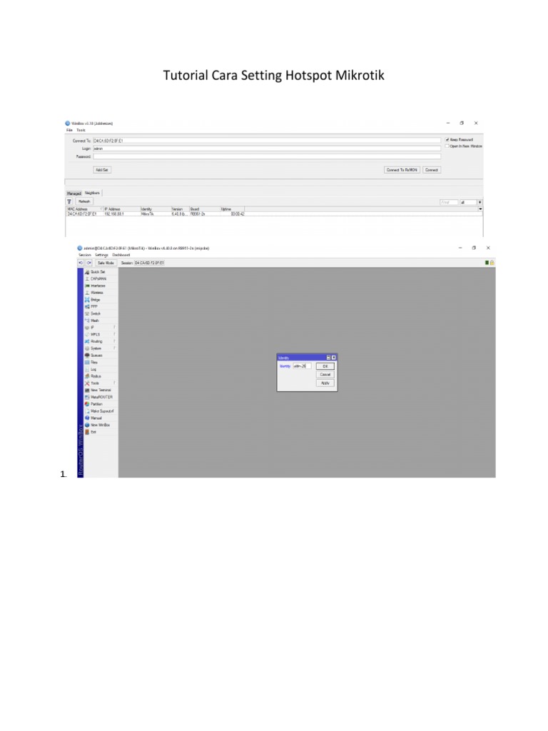 Tutorial Cara Setting Hotspot Mikrotik | PDF