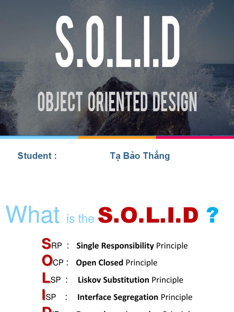 An Overview Of The Solid Principles Of Object Oriented Design With Examples Pdf Inheritance