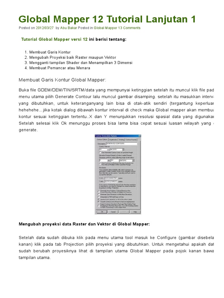 Tutorial Global Mapper 12 Lanjutan 1 | PDF