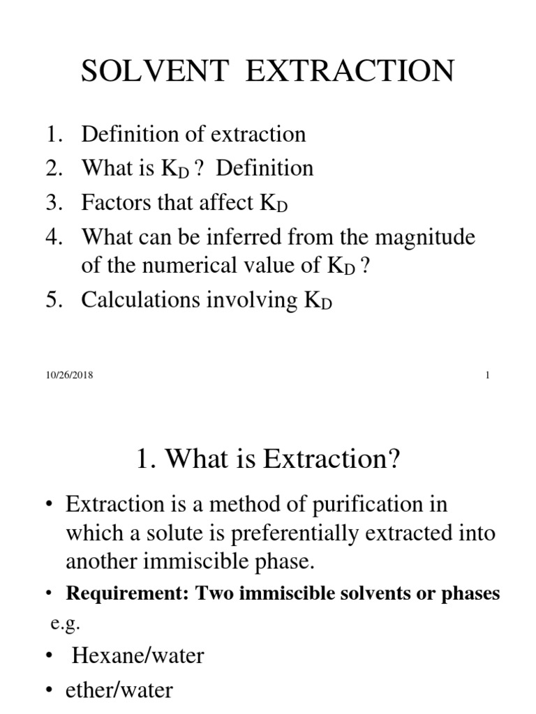 Extraction Pre Lab CHO 353 | PDF | Solution | Solubility