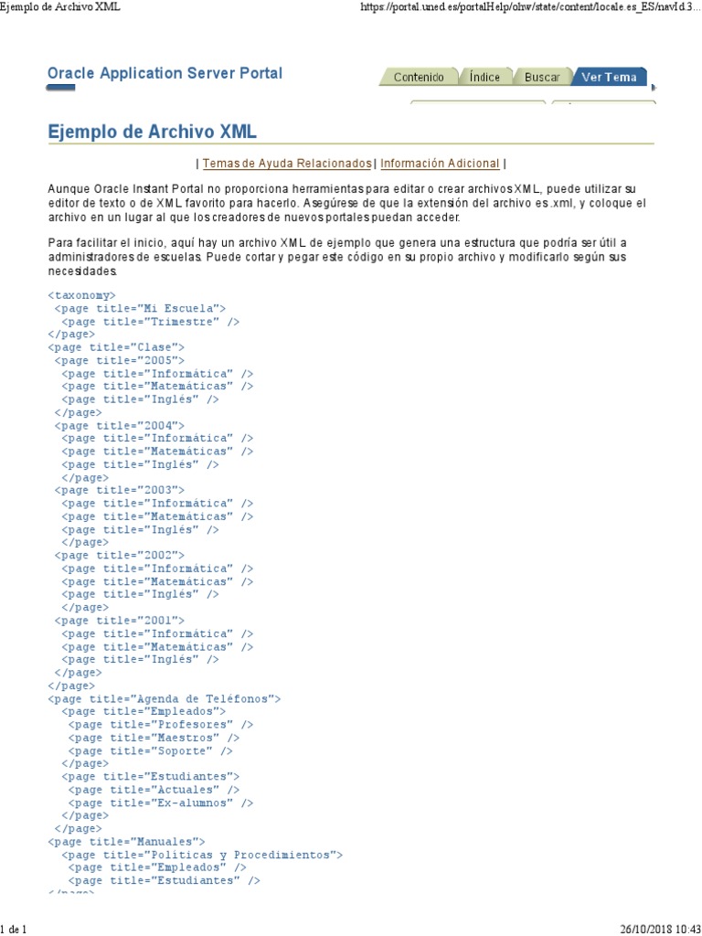 Ejemplo de Archivo XML | Xml | Archivo de computadora