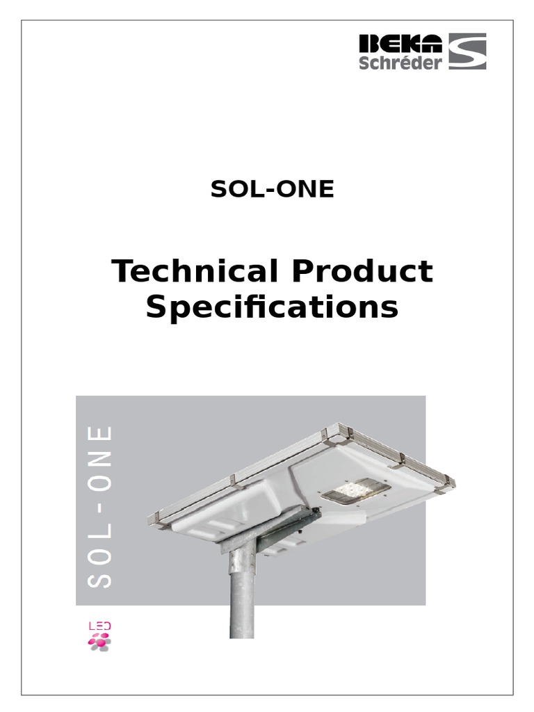 SOL ONE Specification | PDF | Lithium Ion Battery | Photovoltaics
