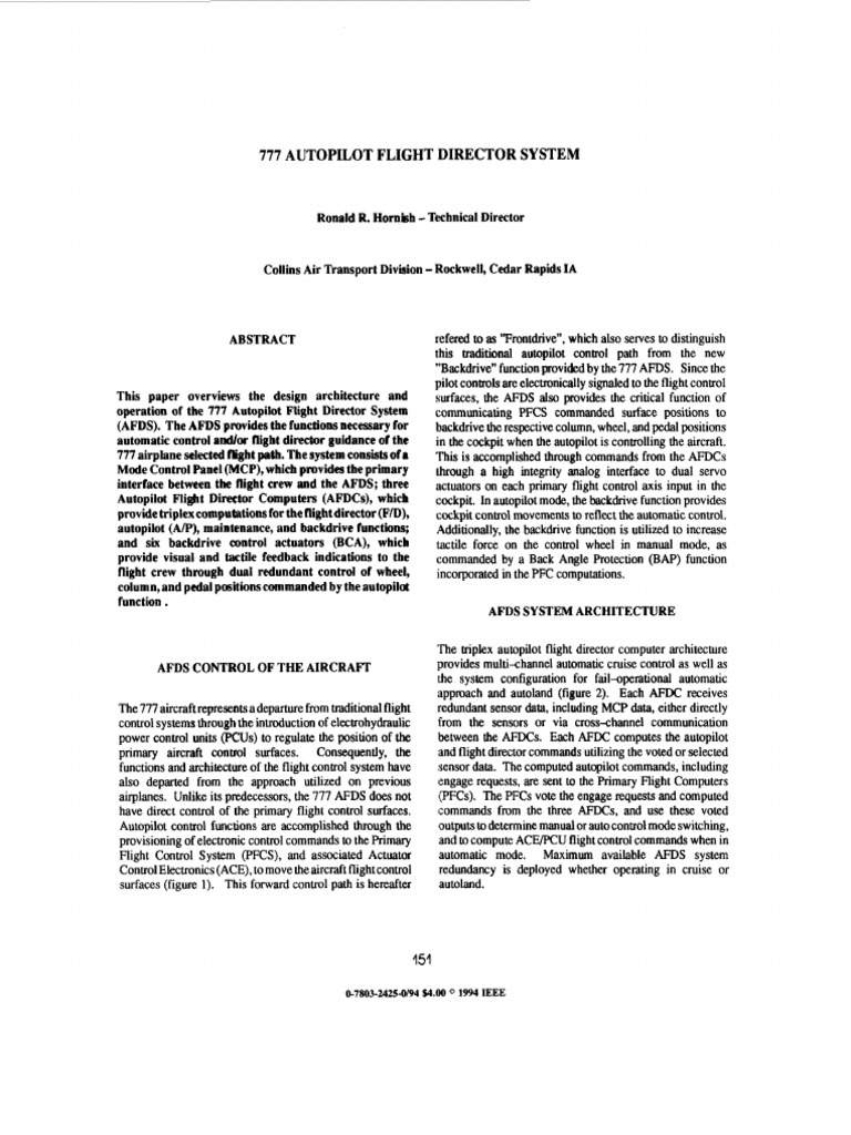 777 Autopilot Flight Director System | PDF | Cockpit | Systems Engineering