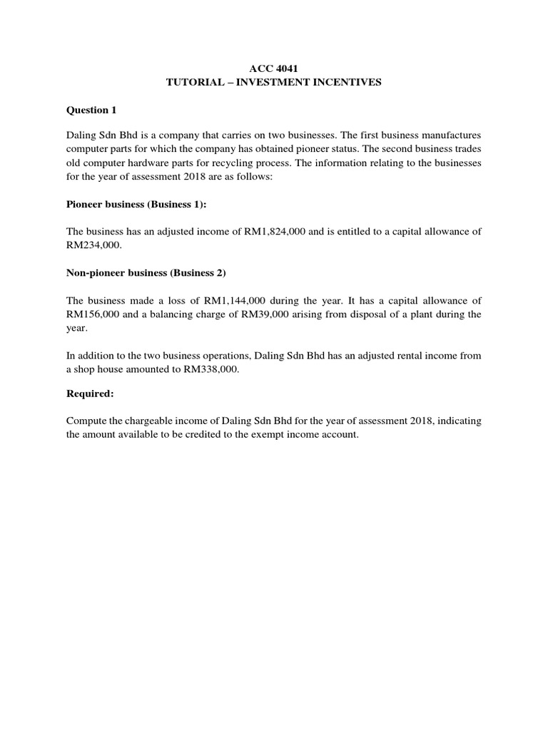 Yezza Tech: Pioneer Status Analysis | PDF | Expense | Taxes