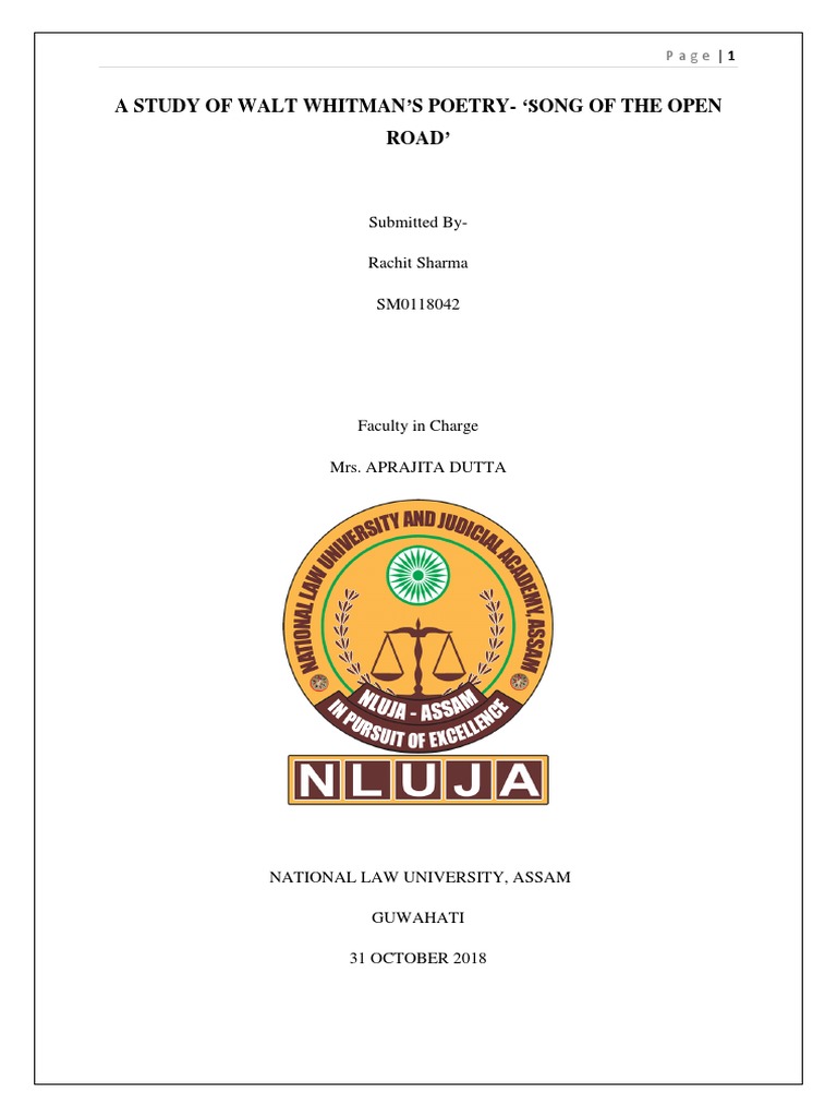 A Study of Walt Whitman's Poetry | PDF | Poetry