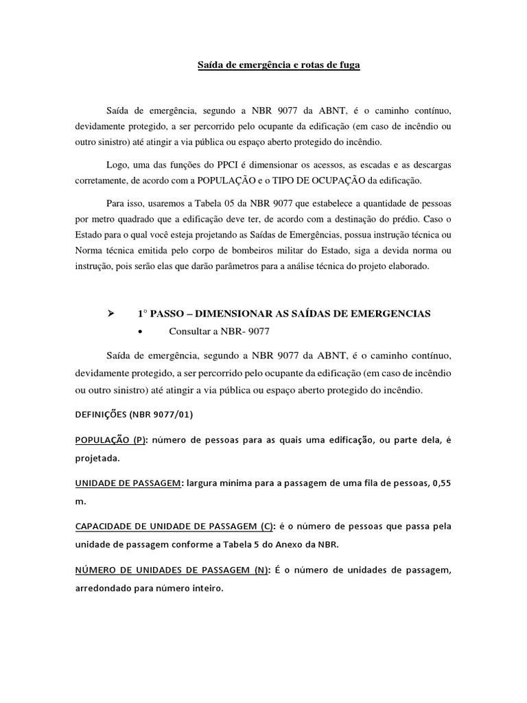 Rotas de Fuga Roteiro | PDF | Emergência | Natureza