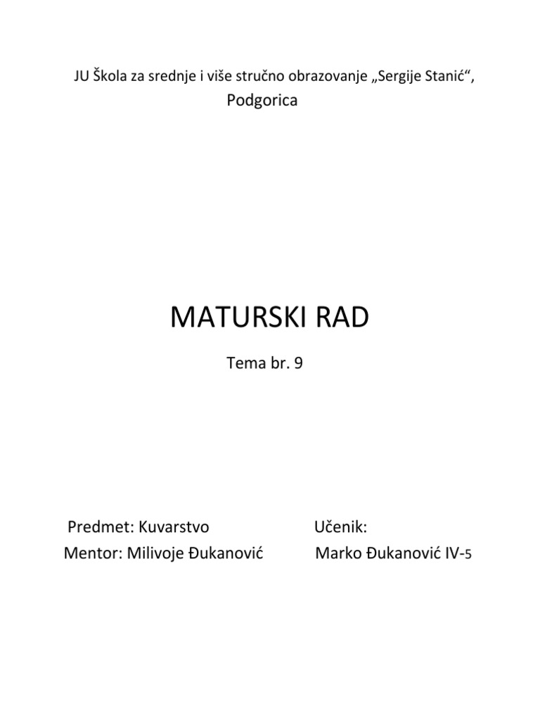 Maturski Pad | PDF